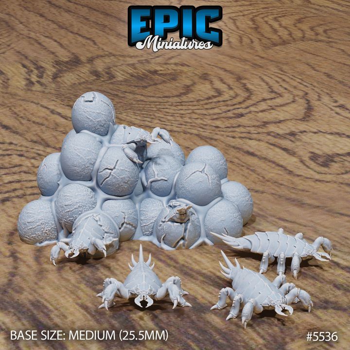 3D Printable Ankheg Mother & Young & Eggs Set / Insectoid Creature / Ambush Predator Monster ...